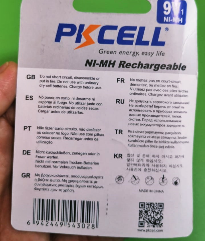 BATERIA PIKCELL 9V 250MAH RECARGABLE.j – TJ ELECTRONICA | Electronica ...